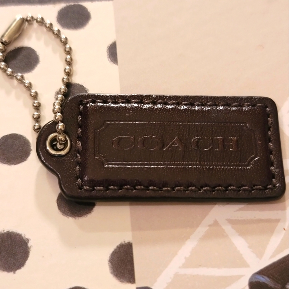 Brown Coach Leather Hang Fob Purse Tag Keychain. Auth… - Gem